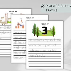 Psalm 23 Printable Bible Memorization Worksheet Sunday School Bible ...