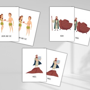 Kids Bible Character Matching Game | Christian Memory Matching Card ...