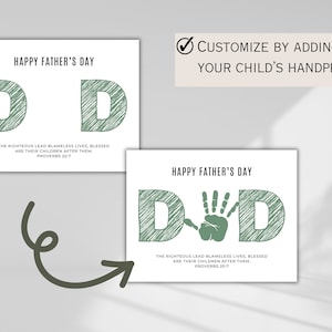 Christian Fathers Day Craft for Dad Handprint Art From Kids Printable ...