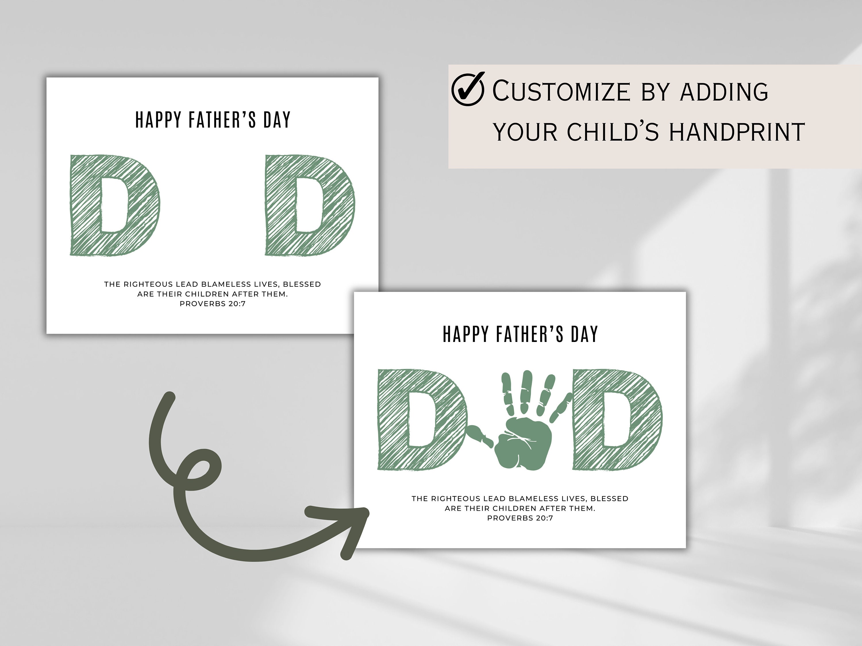 Christian Fathers Day Craft for Dad Handprint Art From Kids Printable ...