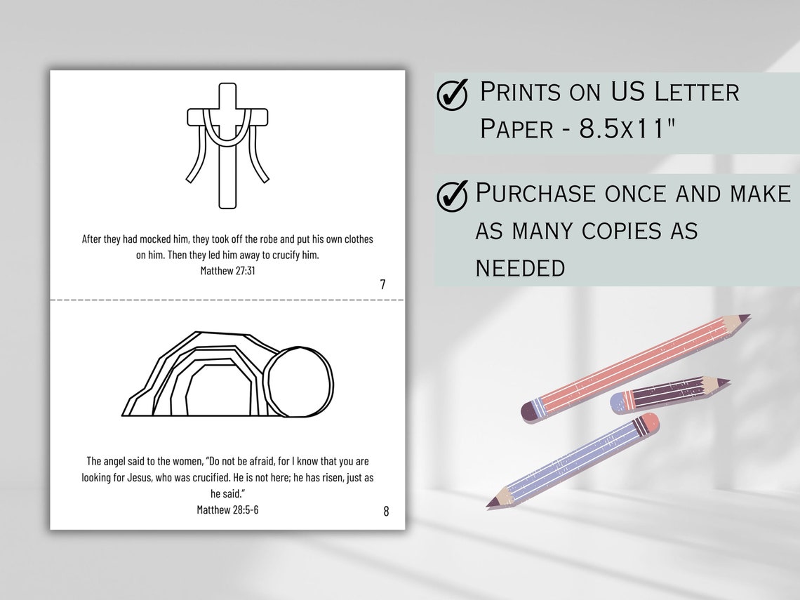 Printable Easter Story Color Book for Kids Easter Craft Sunday School ...