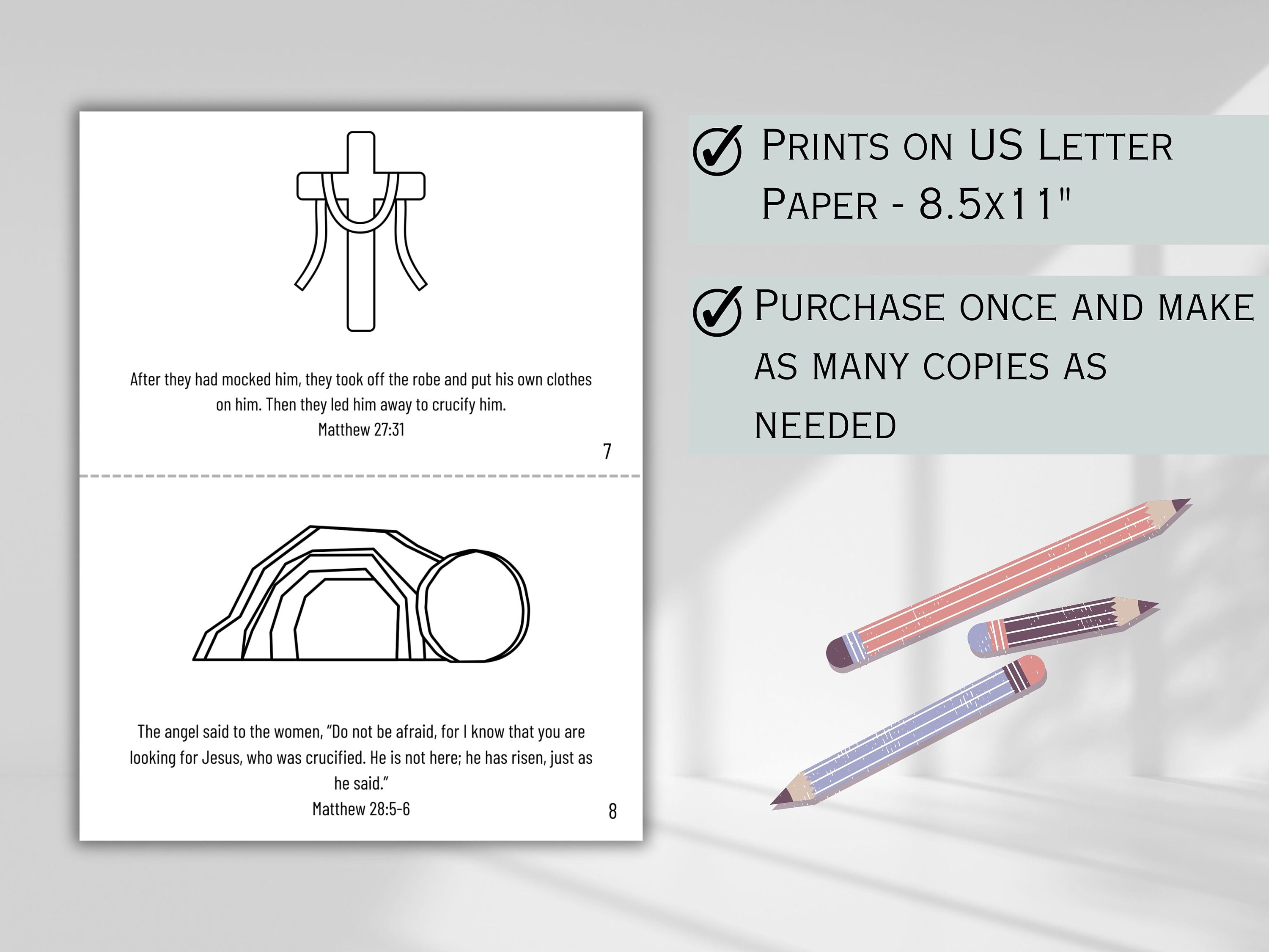 Printable Easter Story Color Book for Kids Easter Craft Sunday School ...