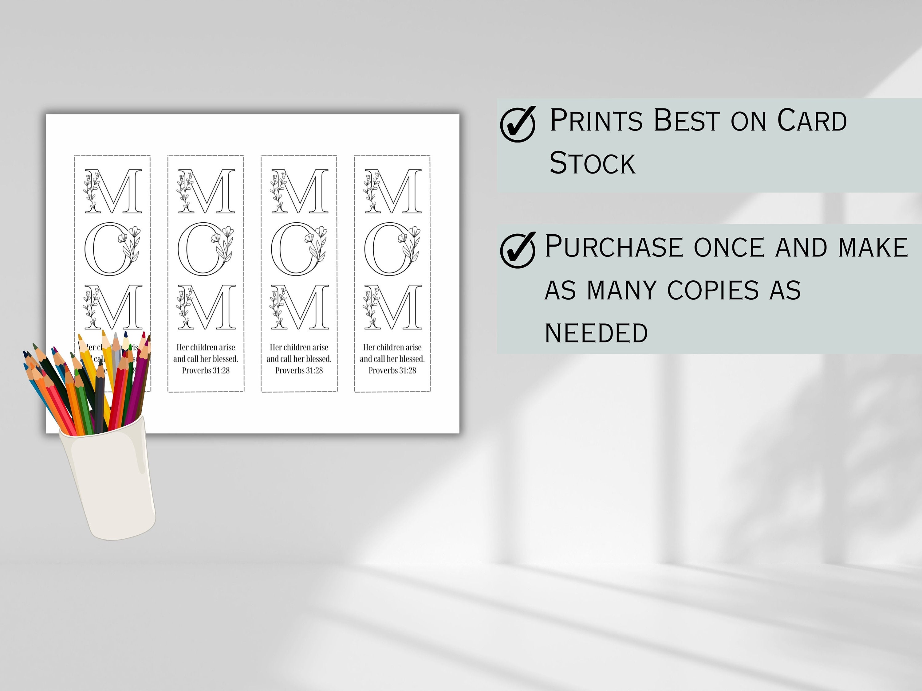 Christian Mothers Day Floral Bookmark Church Gift Tag for Mothers ...