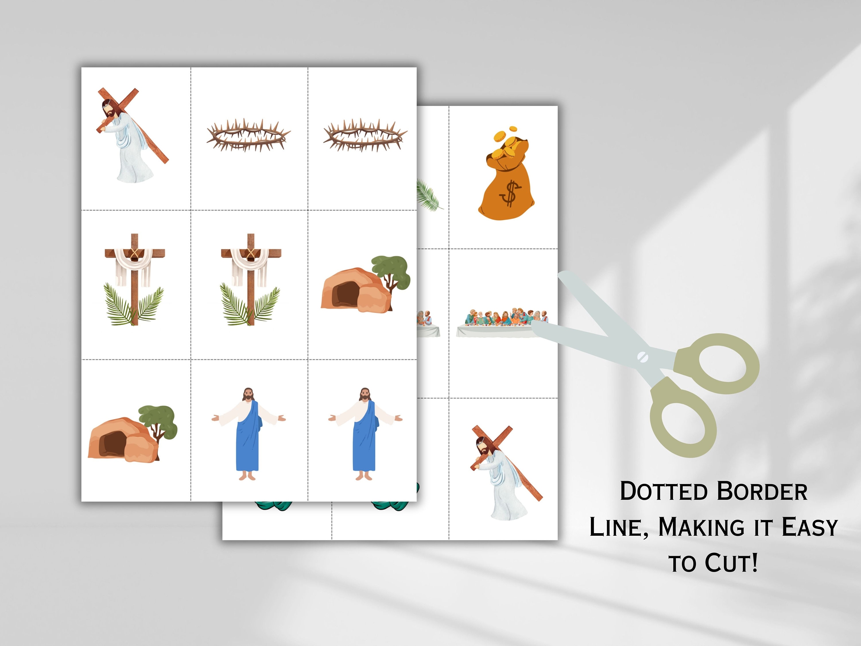 Christian Easter Memory Matching Game for Kids, Children Sunday School ...