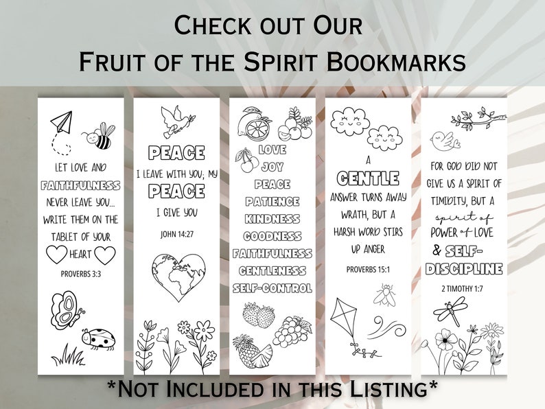 Fruit of the Spirit Bundle Printable Flashcards Poster Bible Verse ...
