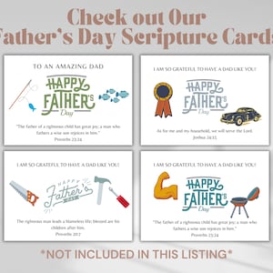 Christian Fathers Day Card Printable Bible Verse Church Gift for ...