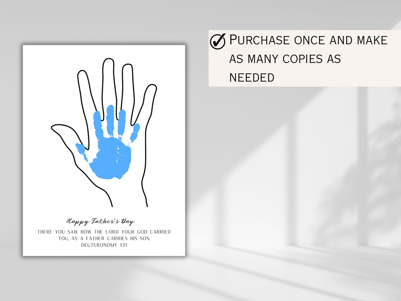 Christian Fathers Day Craft for Dad Handprint Art From Kids Printable ...
