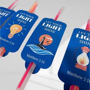 Let Your Light Shine Glow Stick Tags Let Your Light Shine Bracelet ...