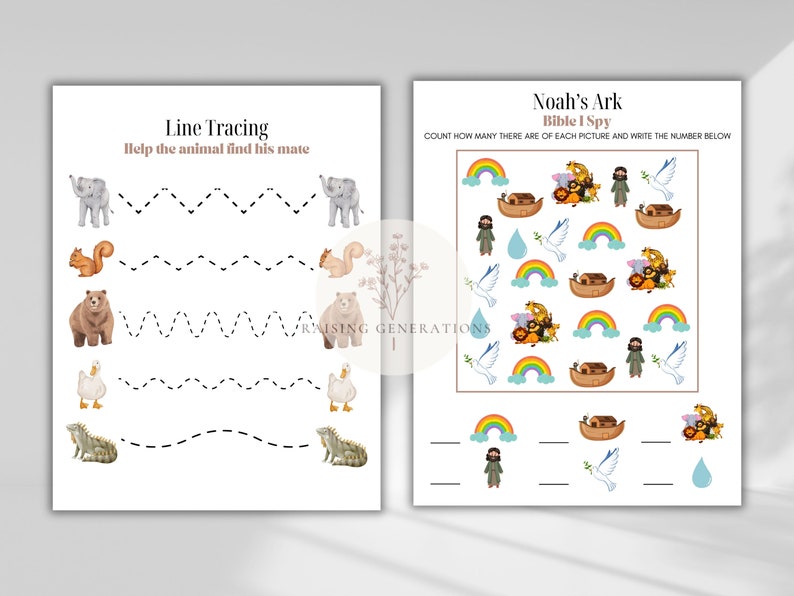 Noah's Ark Activity Bundle Printable Bible Lesson Sunday School Craft ...