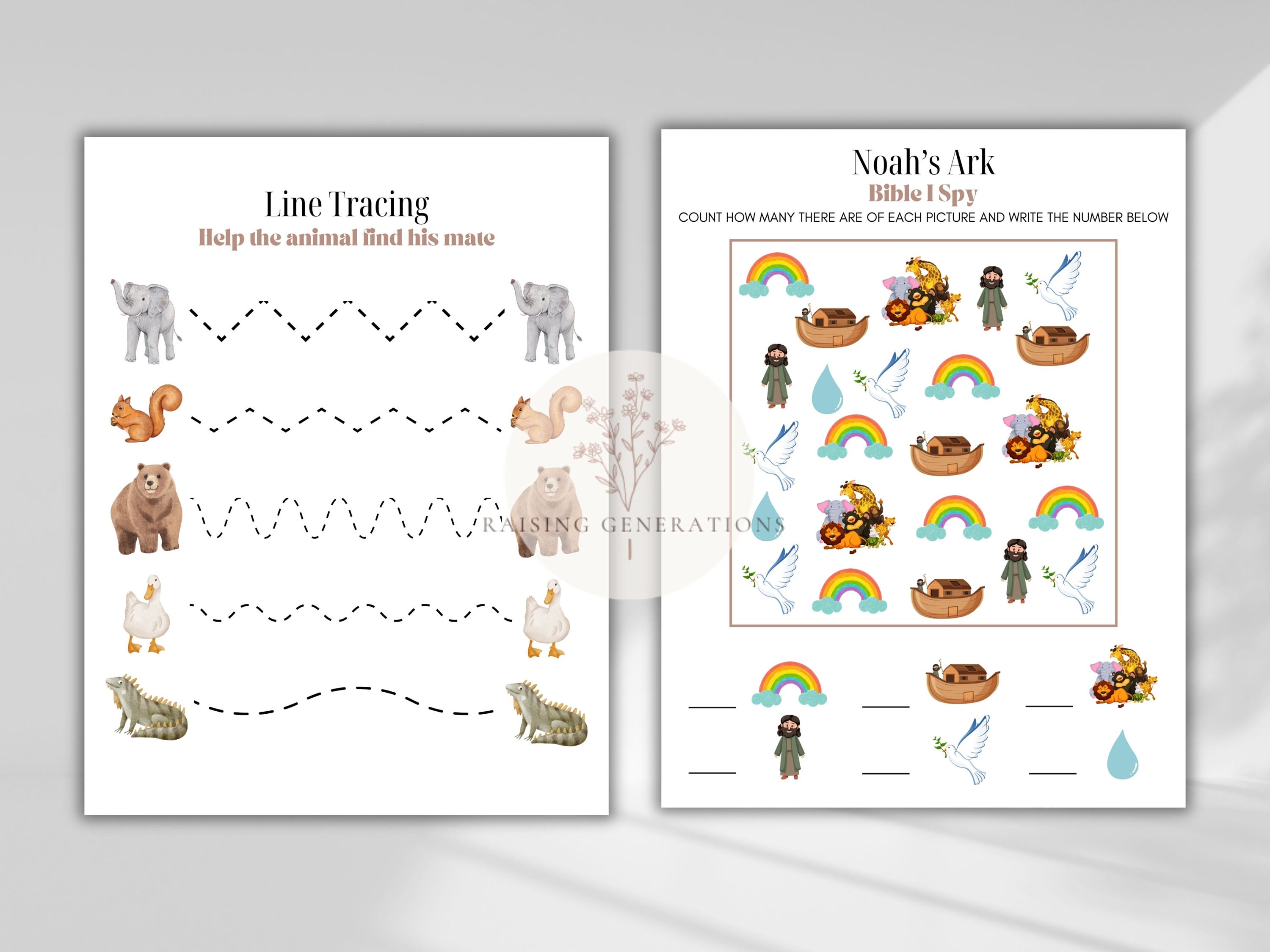 Noah's Ark Activity Bundle Printable Bible Lesson Sunday School Craft ...