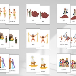 Kids Bible Character Matching Game | Christian Memory Matching Card ...