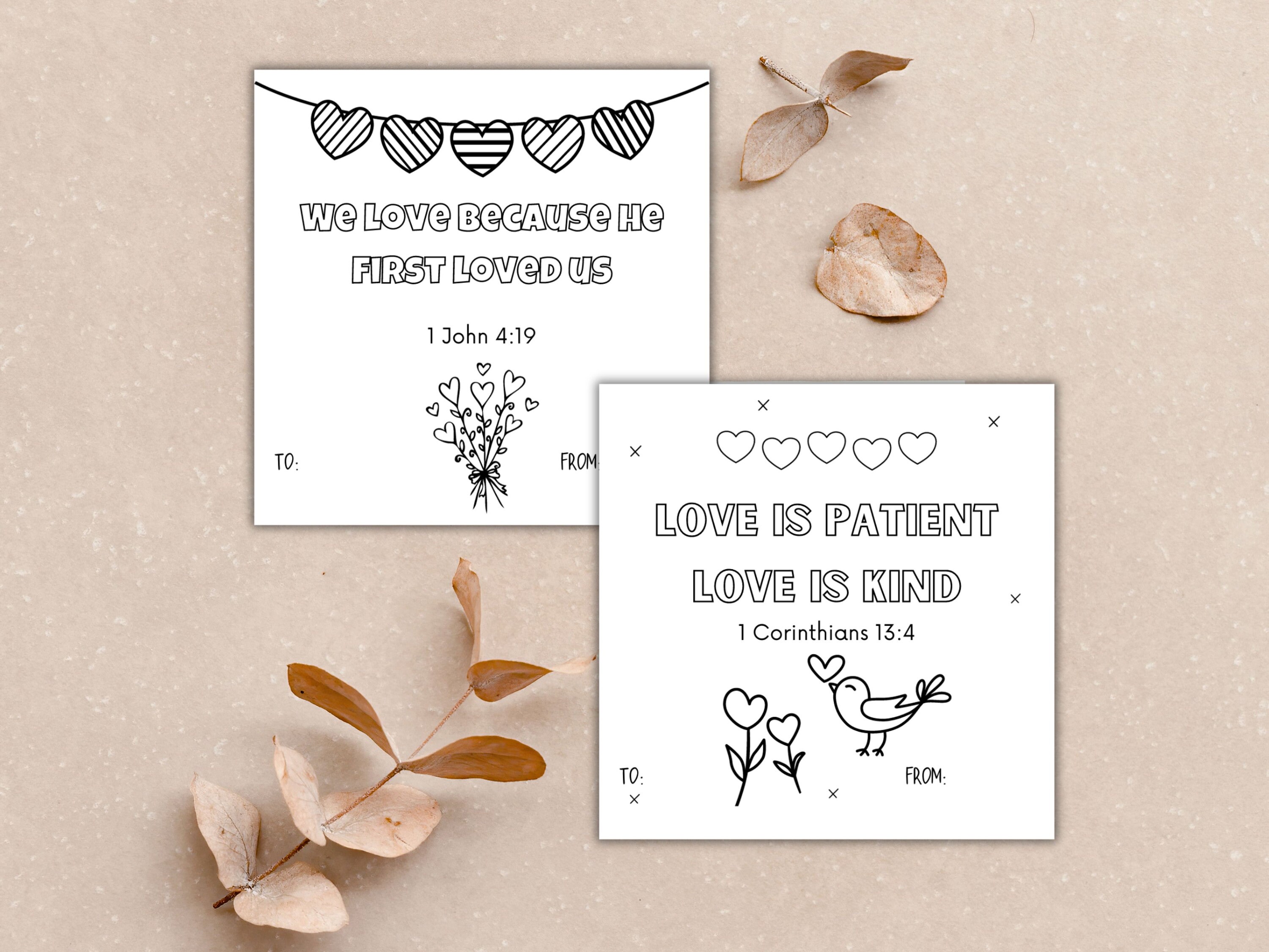 DIY Valentines Coloring Cards for Kids | Christian Bible Verse ...