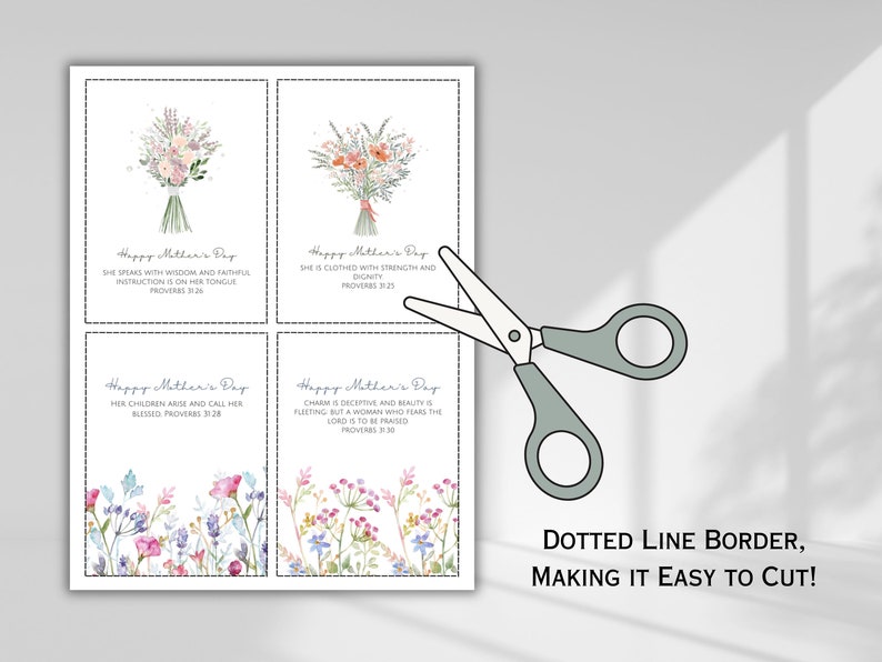 Christian Mothers Day Bible Verse Cards Church Gift Tag for Mothers ...