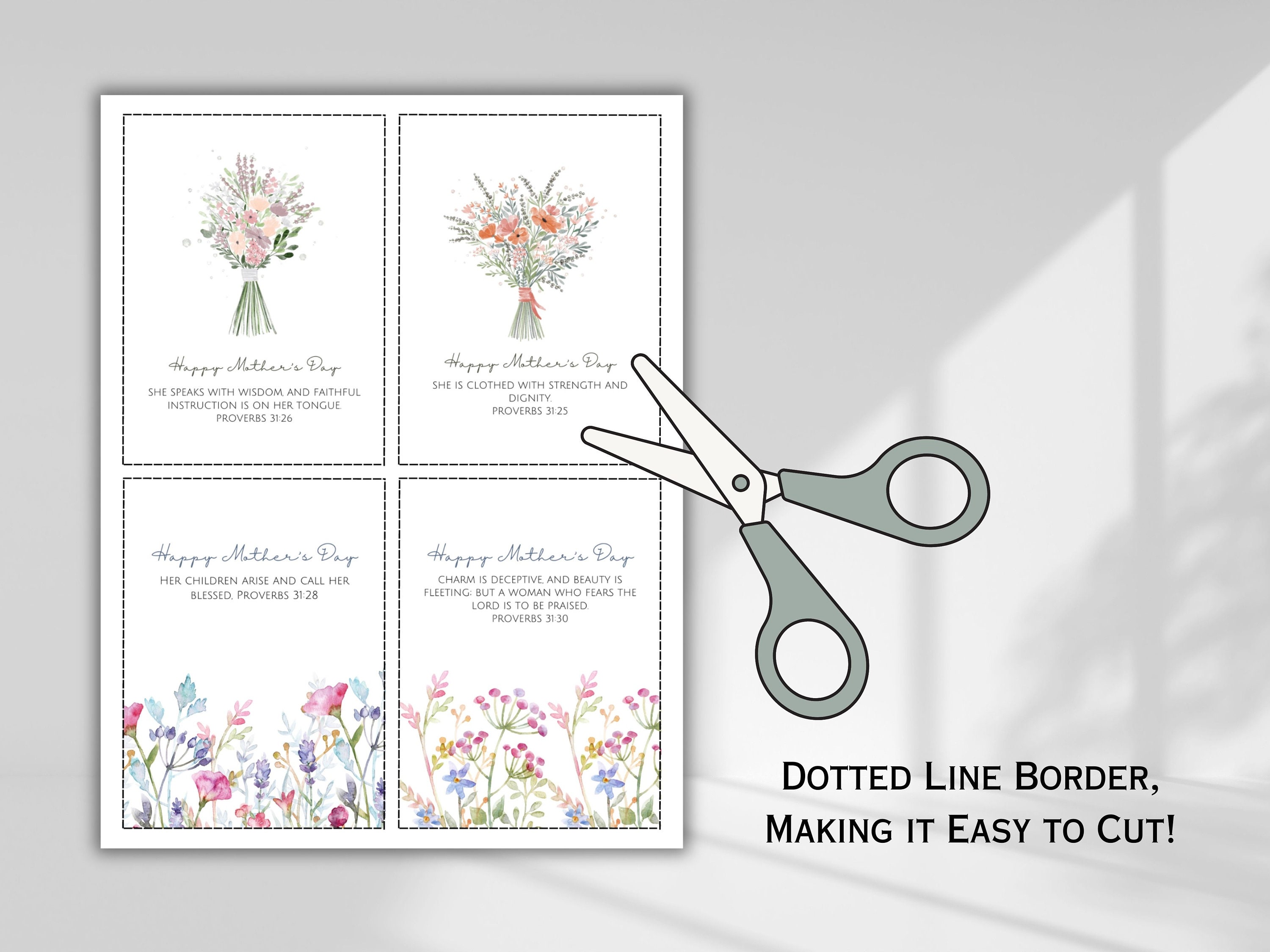 Christian Mothers Day Bible Verse Cards Church Gift Tag for Mothers ...