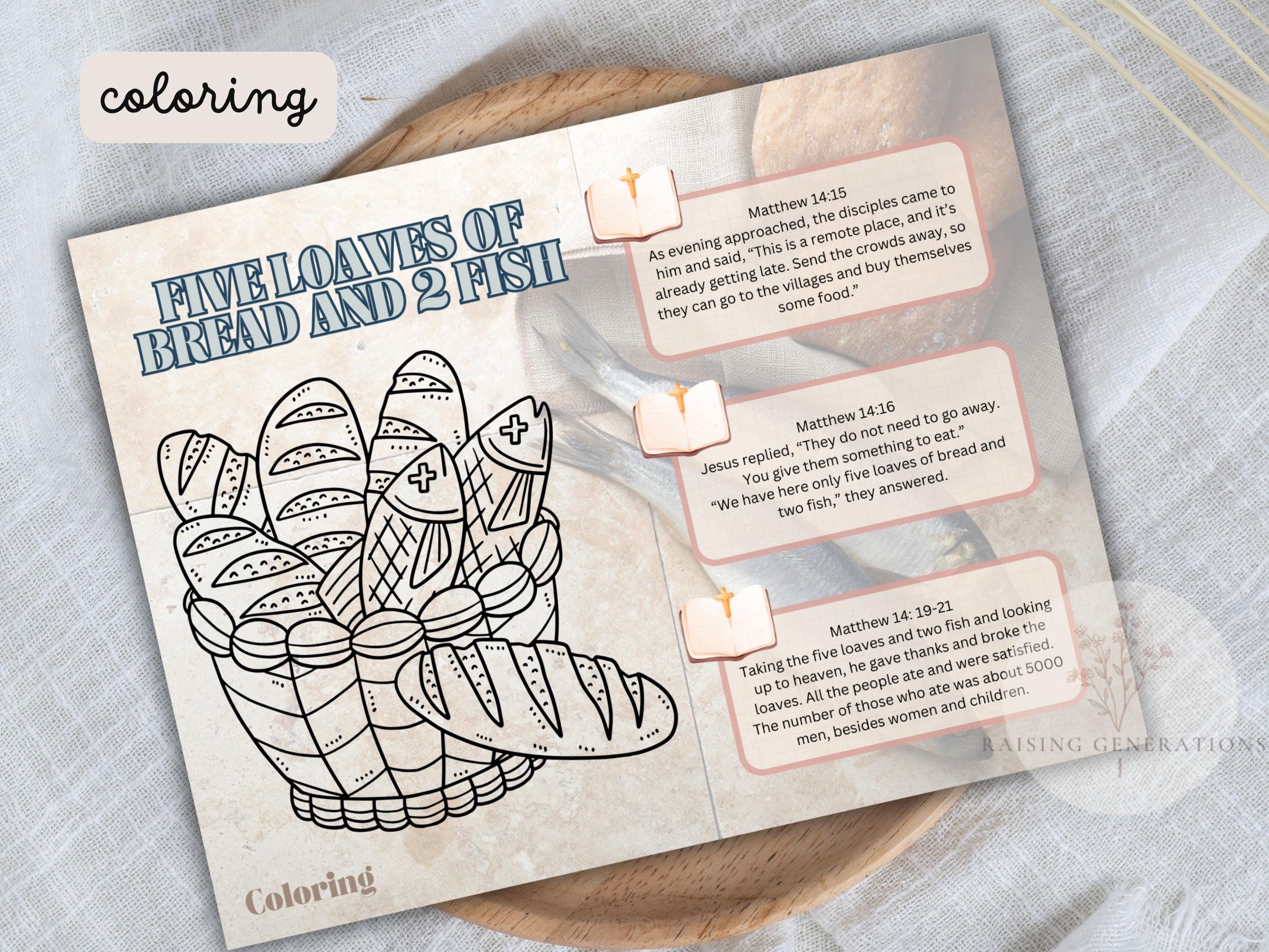 Jesus Feeds the 5000 Activity Pages Printable Sunday School Craft About ...