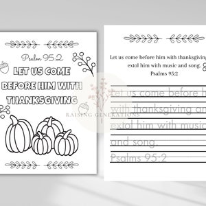 Thanksgiving Bible Craft for Kids Bible Verse Coloring Printable Sunday ...