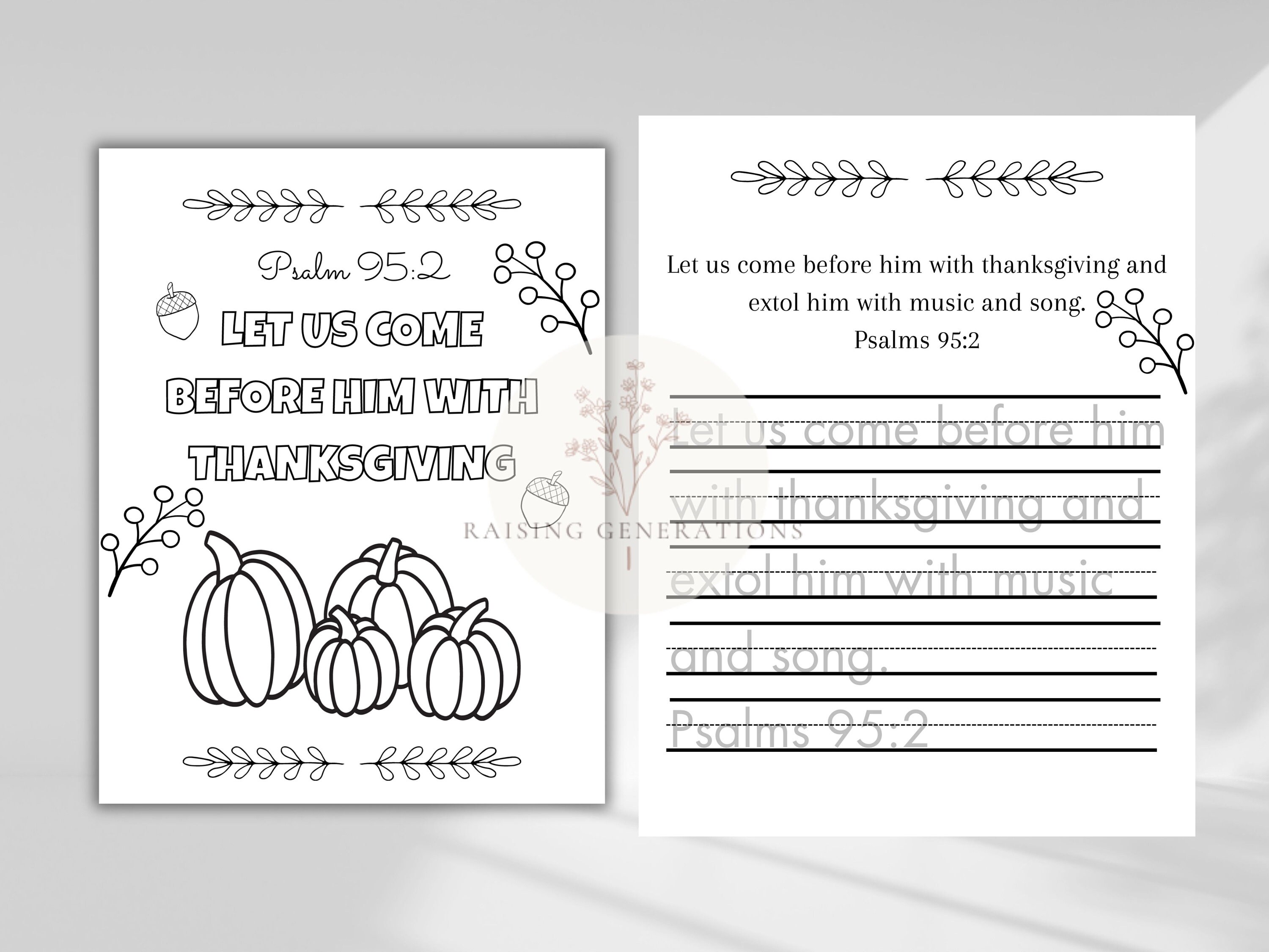Thanksgiving Bible Craft for Kids Bible Verse Coloring Printable Sunday ...