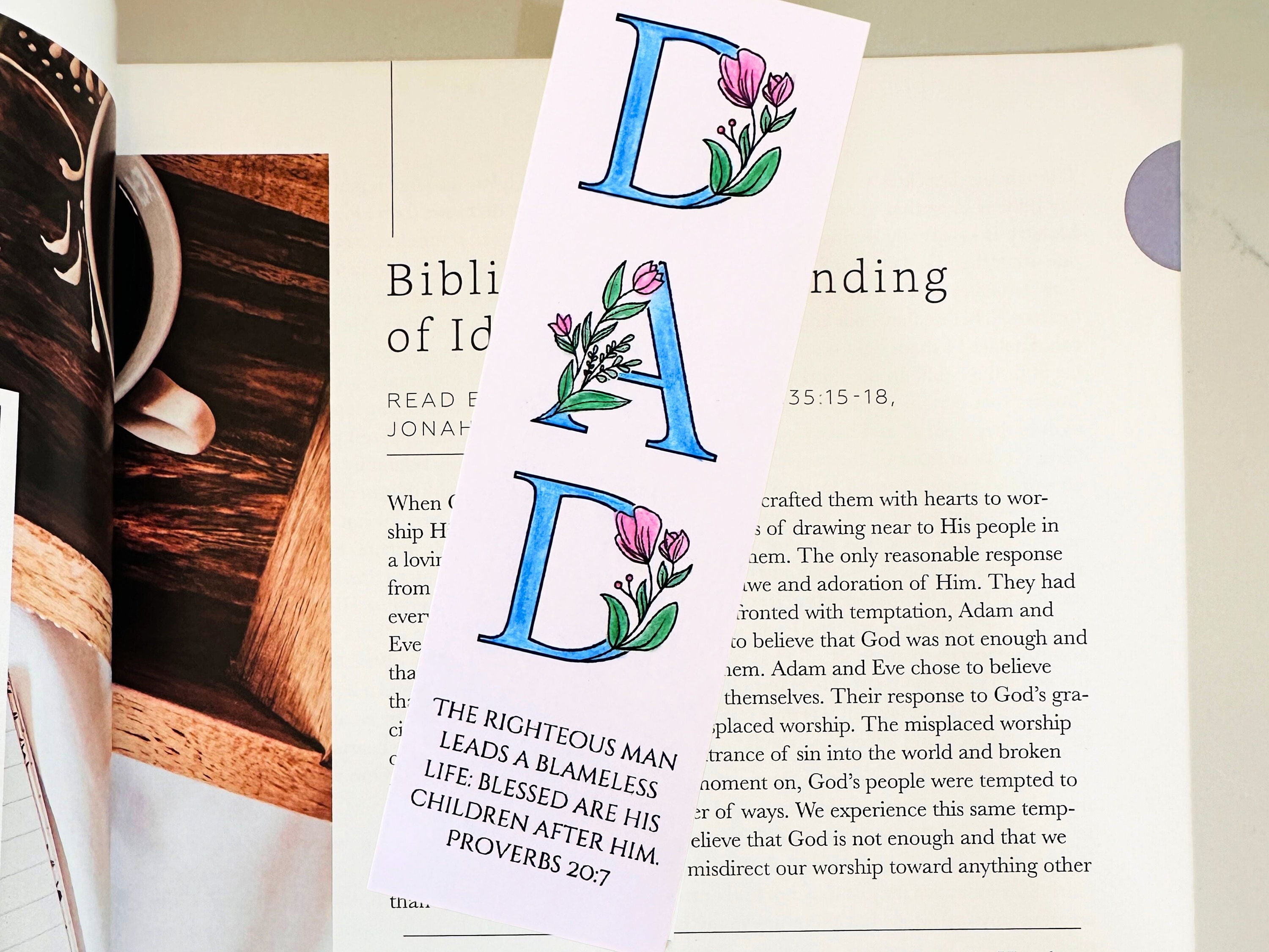 Christian Fathers Day Bookmark Printable Bible Verse Card Church Gift ...