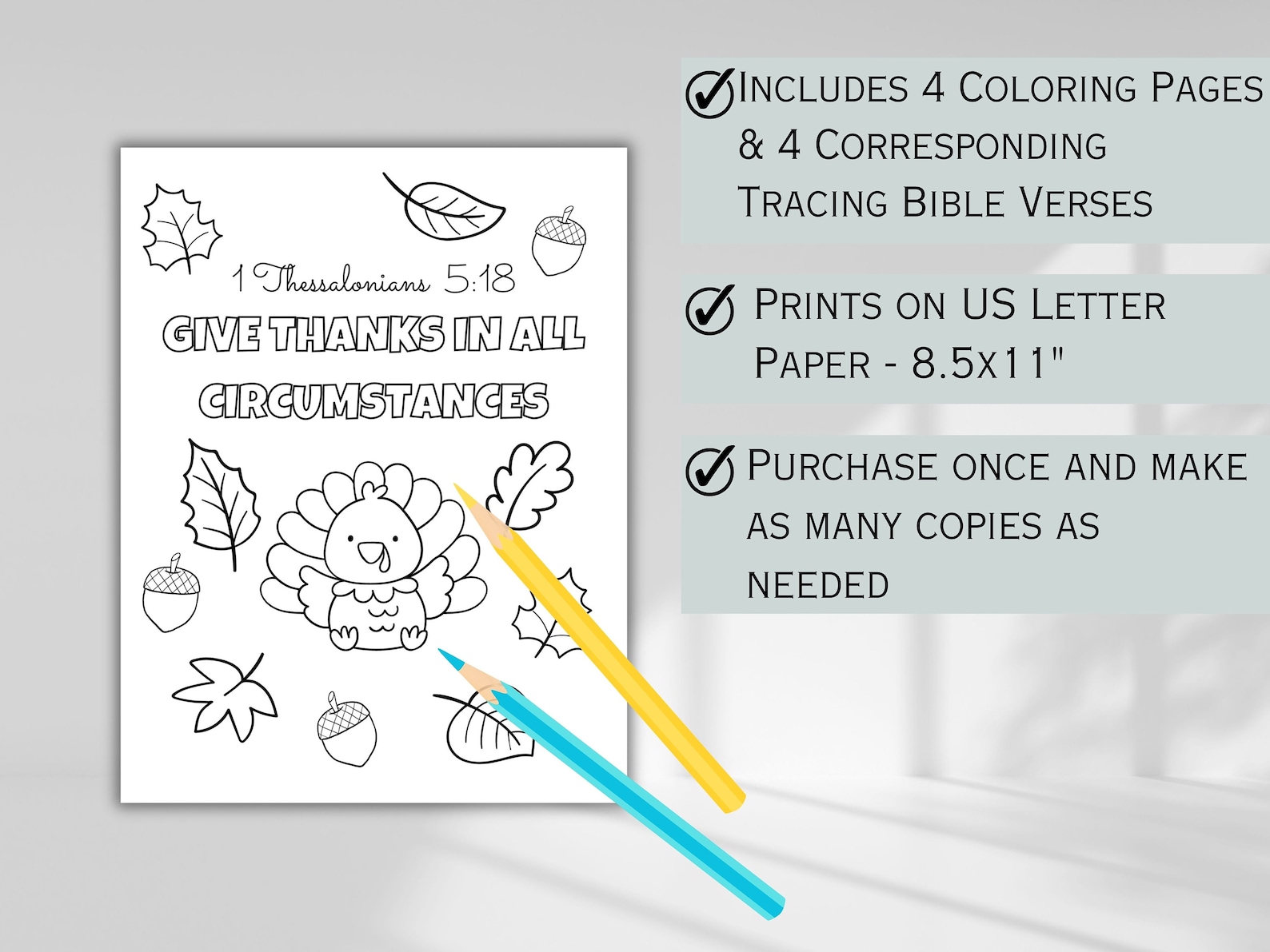 Thanksgiving Bible Craft for Kids Bible Verse Coloring Printable Sunday ...