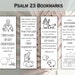 Psalm 23 Bible Verse Coloring Scripture Bookmarks Printable Sunday ...
