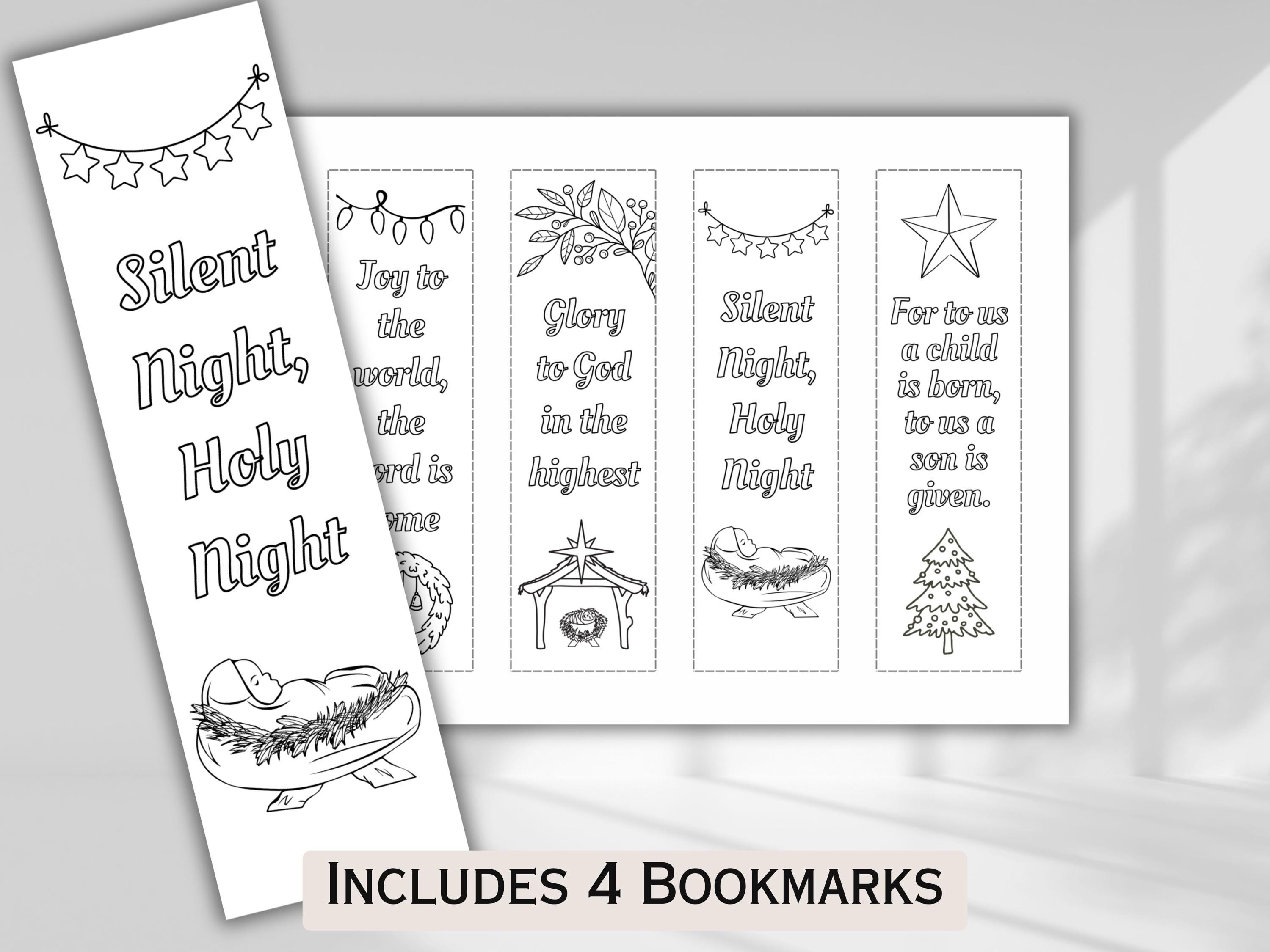 Christian Christmas Bookmark Church Favor Printable Bible Verse Gift ...