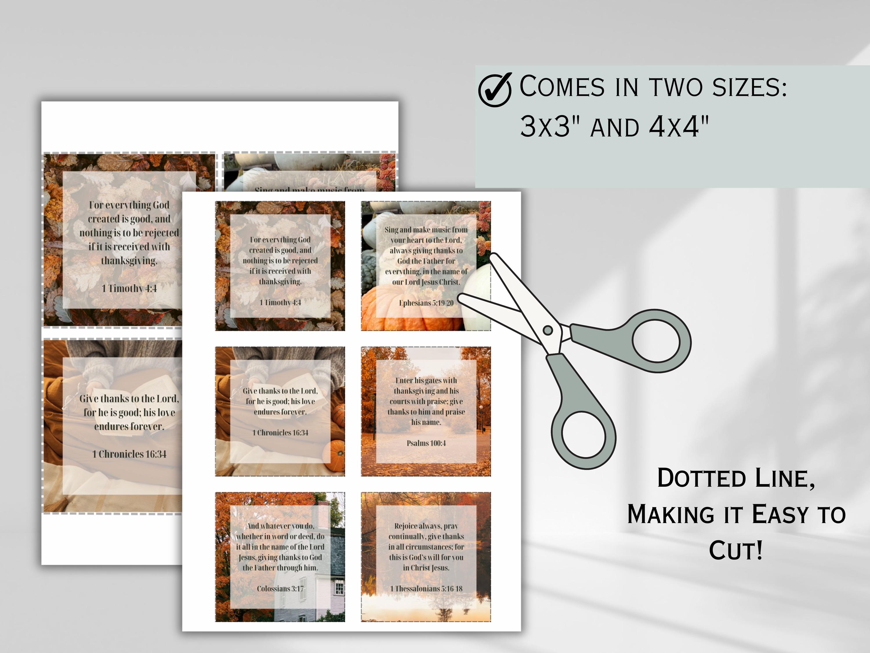 12 Thanksgiving Scripture Cards Fall Bible Verse Cards Printable ...
