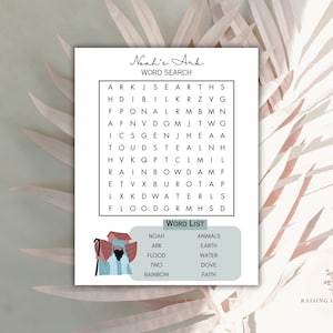 Noahs Ark Flood Activity Printable Bible Story Fun Learning Craft for ...