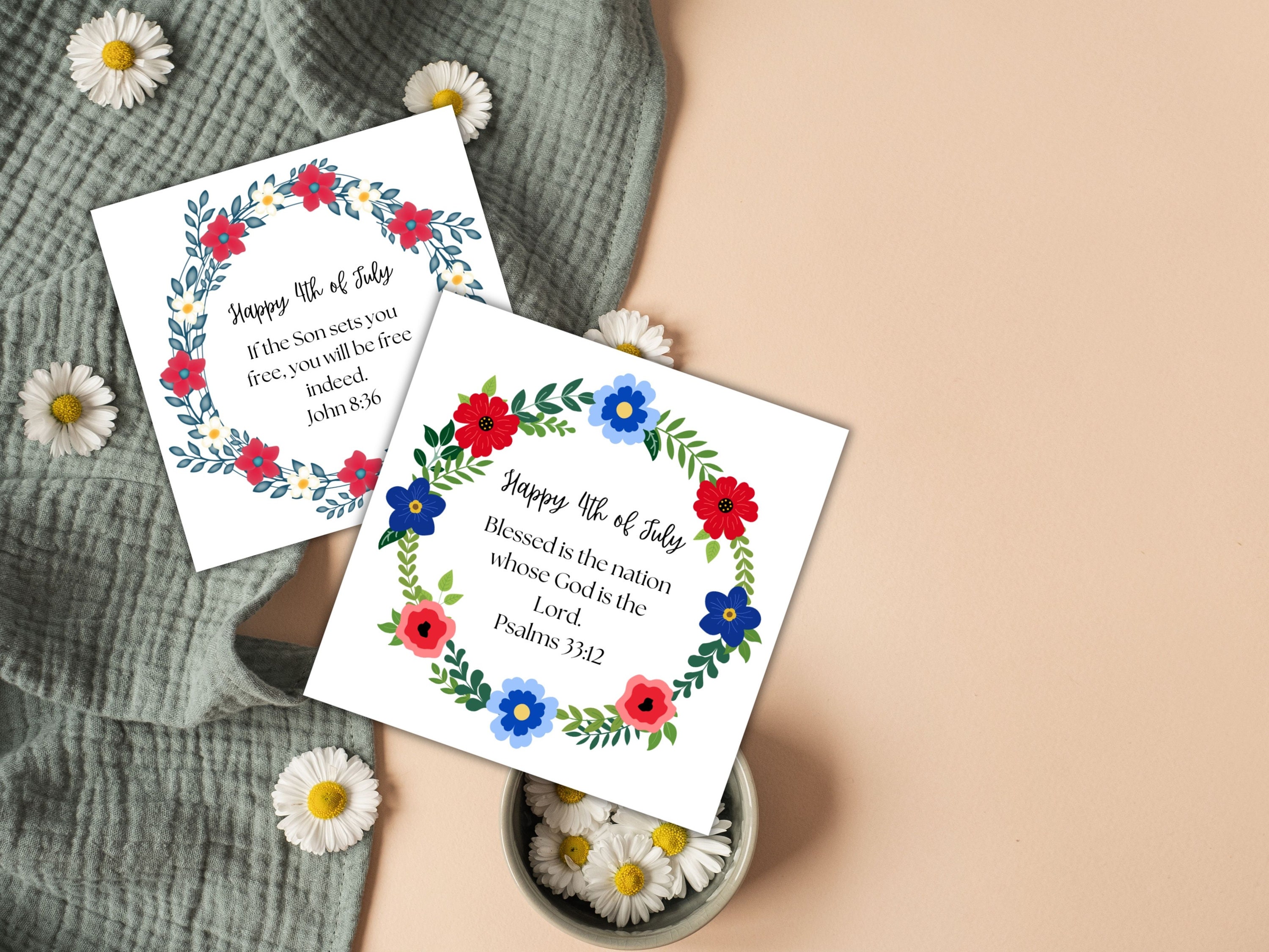 Christian 4th of July Cards Bible Verse Cards Church 4th of July Gift ...