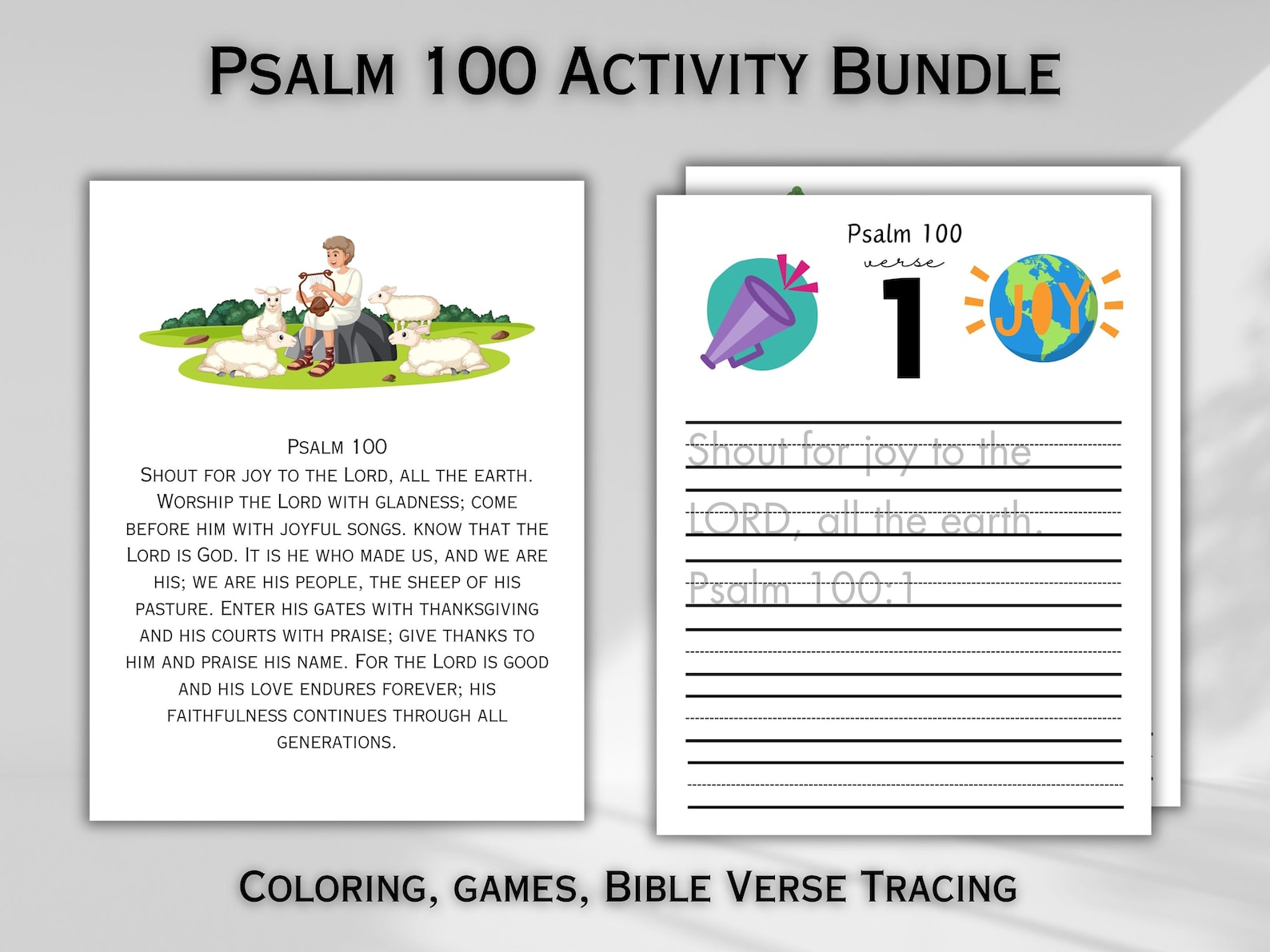 Psalm 100 Learning Resource Kids Craft Psalm 100 Sunday School Activity ...