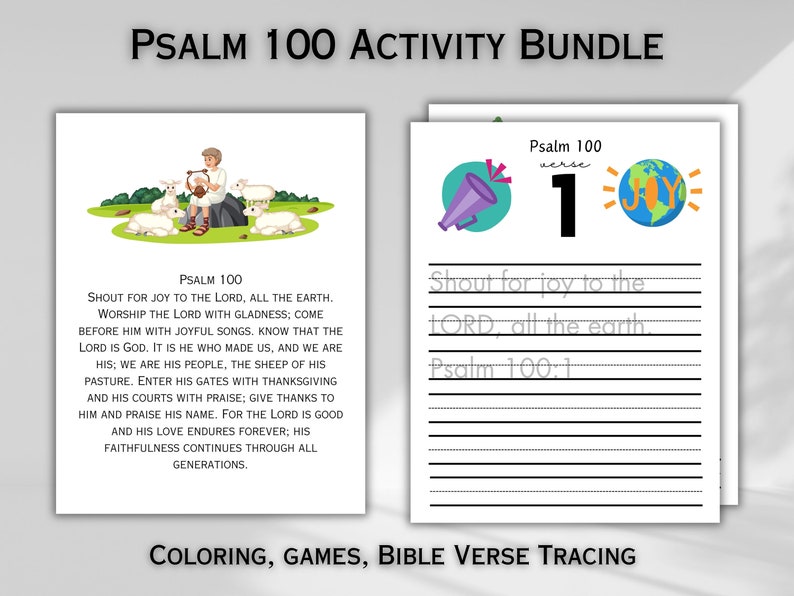 Psalm 100 Learning Resource Kids Craft Psalm 100 Sunday School Activity ...