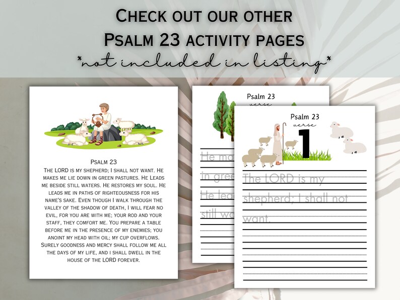 Psalm 23 Bible Verse Coloring Scripture Bookmarks Printable Sunday ...