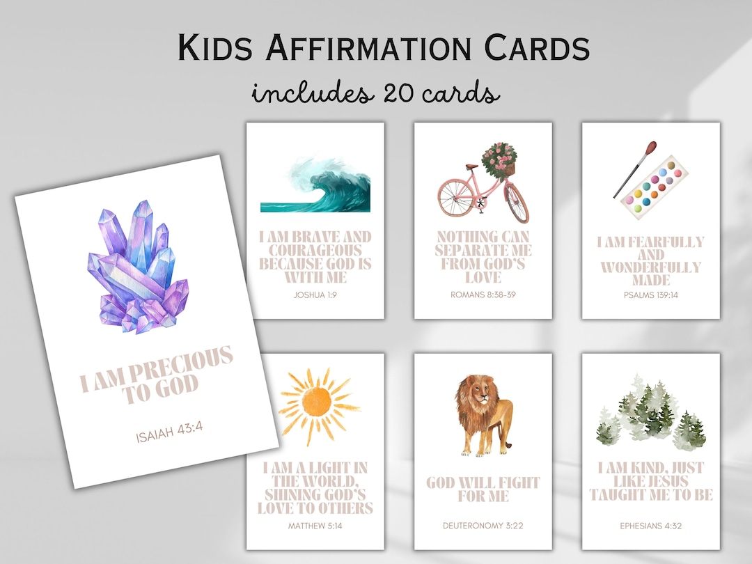 Kids Bible Affirmation Cards Affirmation Cards for Kids Christian ...