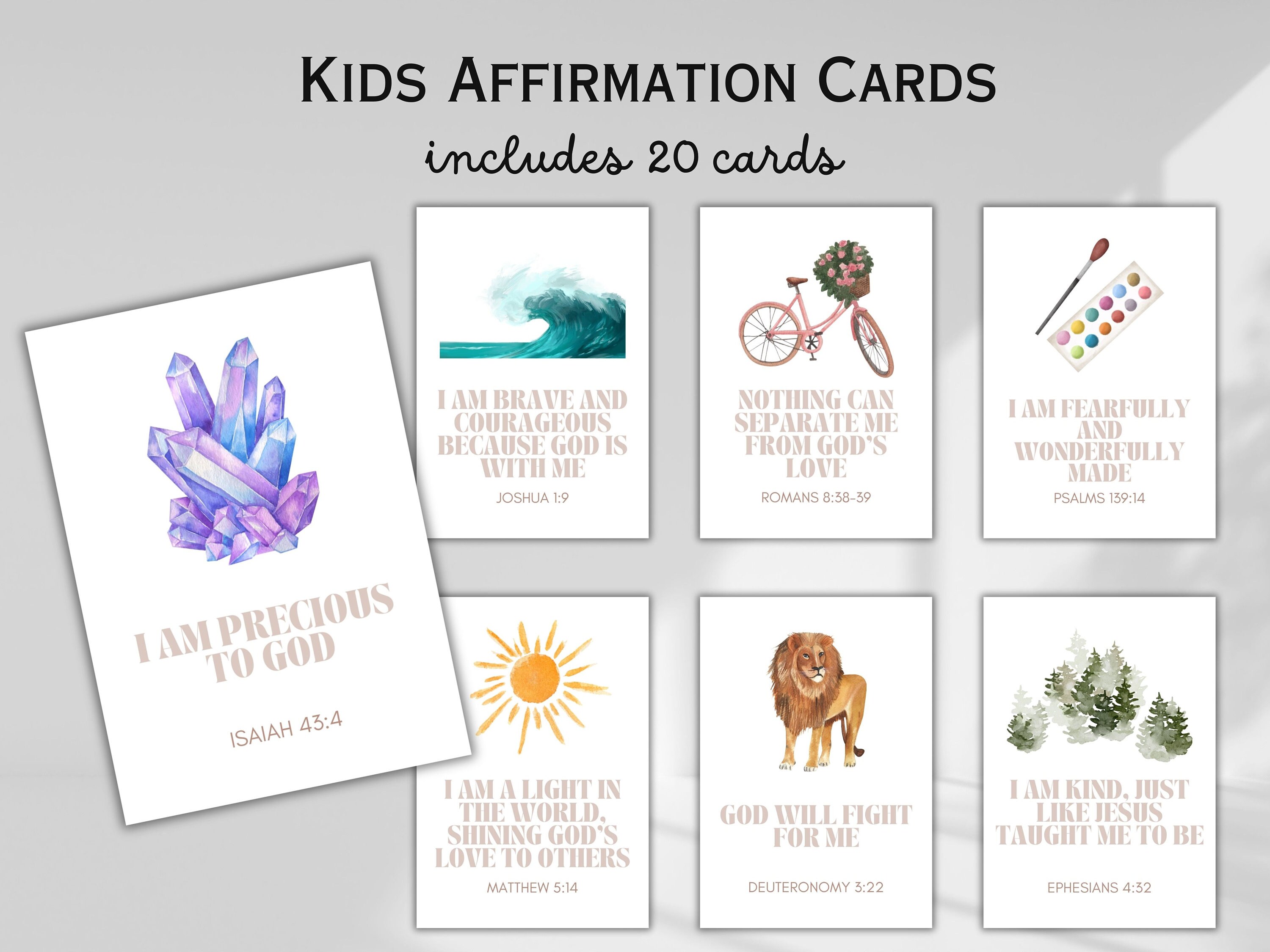 Kids Bible Affirmation Cards Affirmation Cards for Kids Christian ...