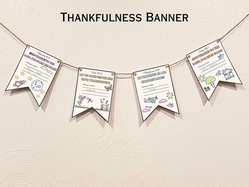Thanksgiving Bible Craft for Kids I Am Thankful for Banner Sunday ...
