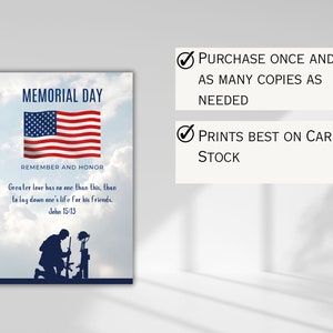 Christian Memorial Day Bible Verse Cards Church Gift Tag Scripture ...