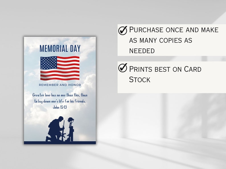 Christian Memorial Day Bible Verse Cards Church Gift Tag Scripture ...