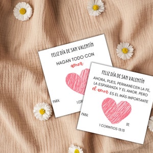 Spanish Valentines Bible Verse Cards for Kids Classmates | DIY ...