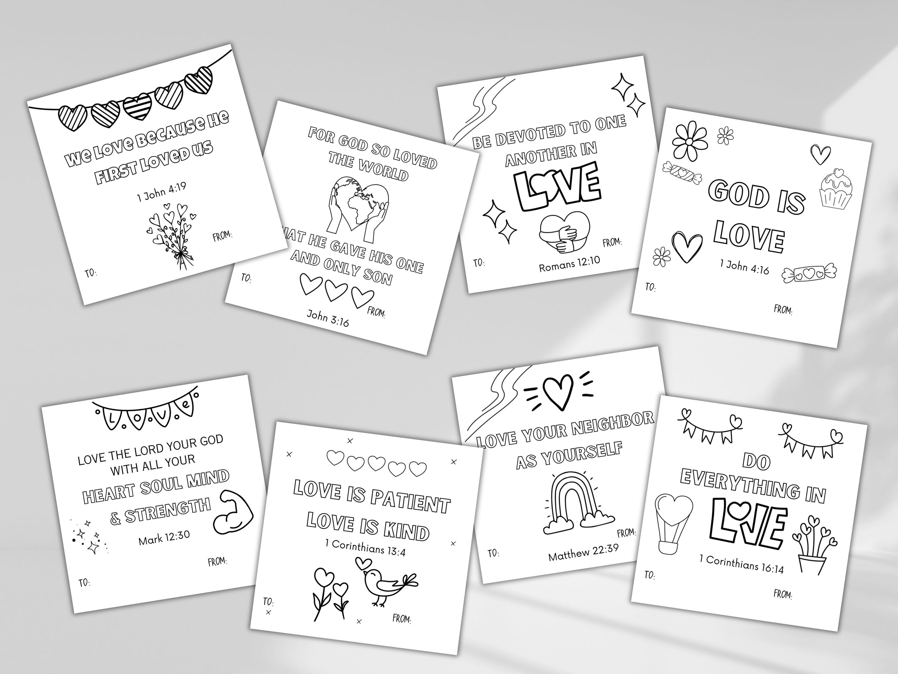 DIY Valentines Coloring Cards for Kids | Christian Bible Verse ...