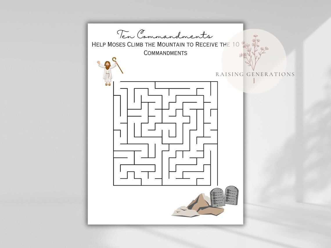 10 Commandments Printable Activity Word Search, Maze, Memory Matching ...