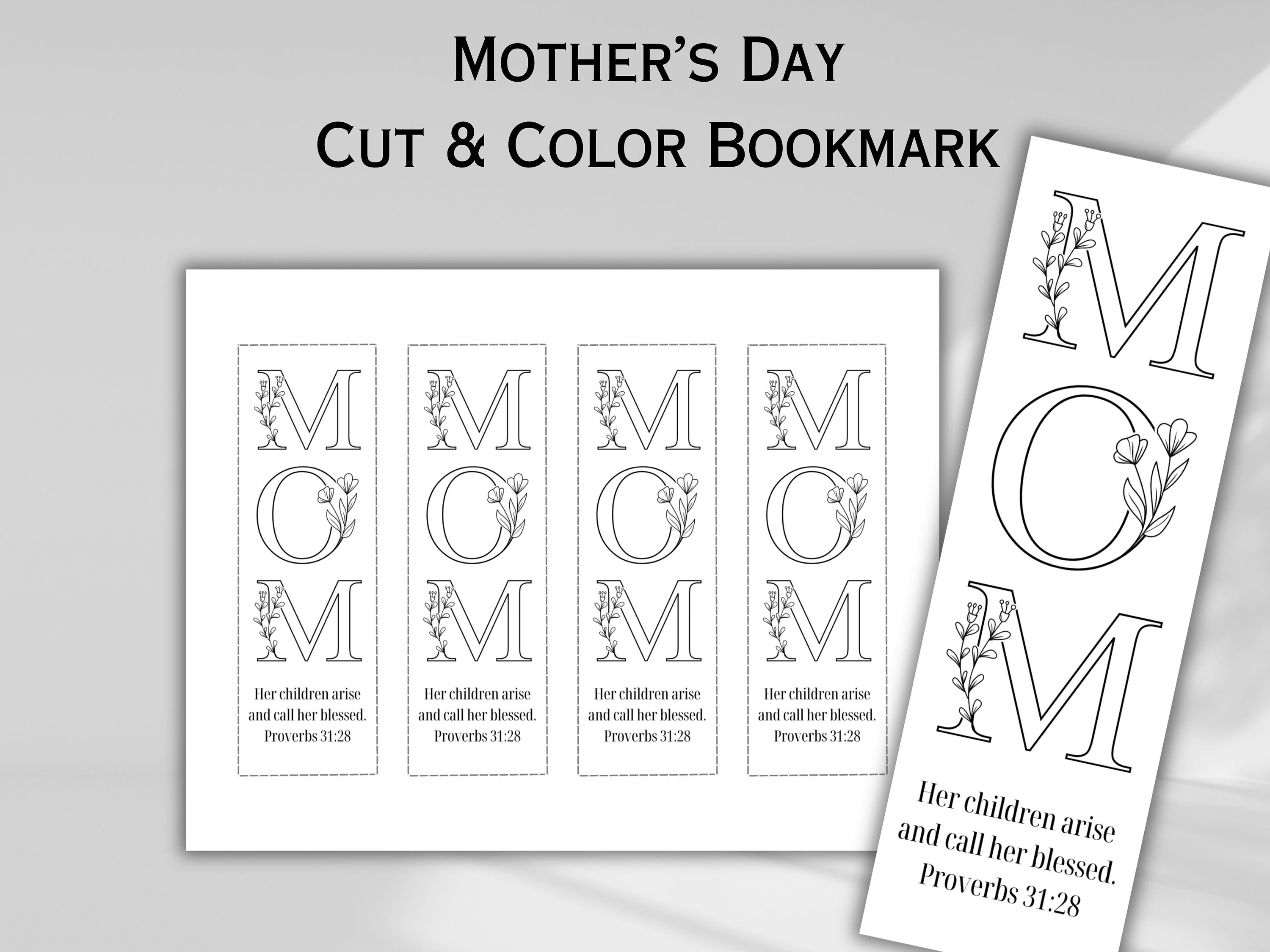 Christian Mothers Day Floral Bookmark Church Gift Tag for Mothers ...