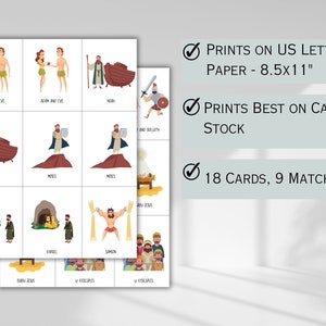Kids Bible Character Matching Game | Christian Memory Matching Card ...