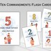 10 Commandments Cards Scripture Memory Cards for Kids Bible Study ...