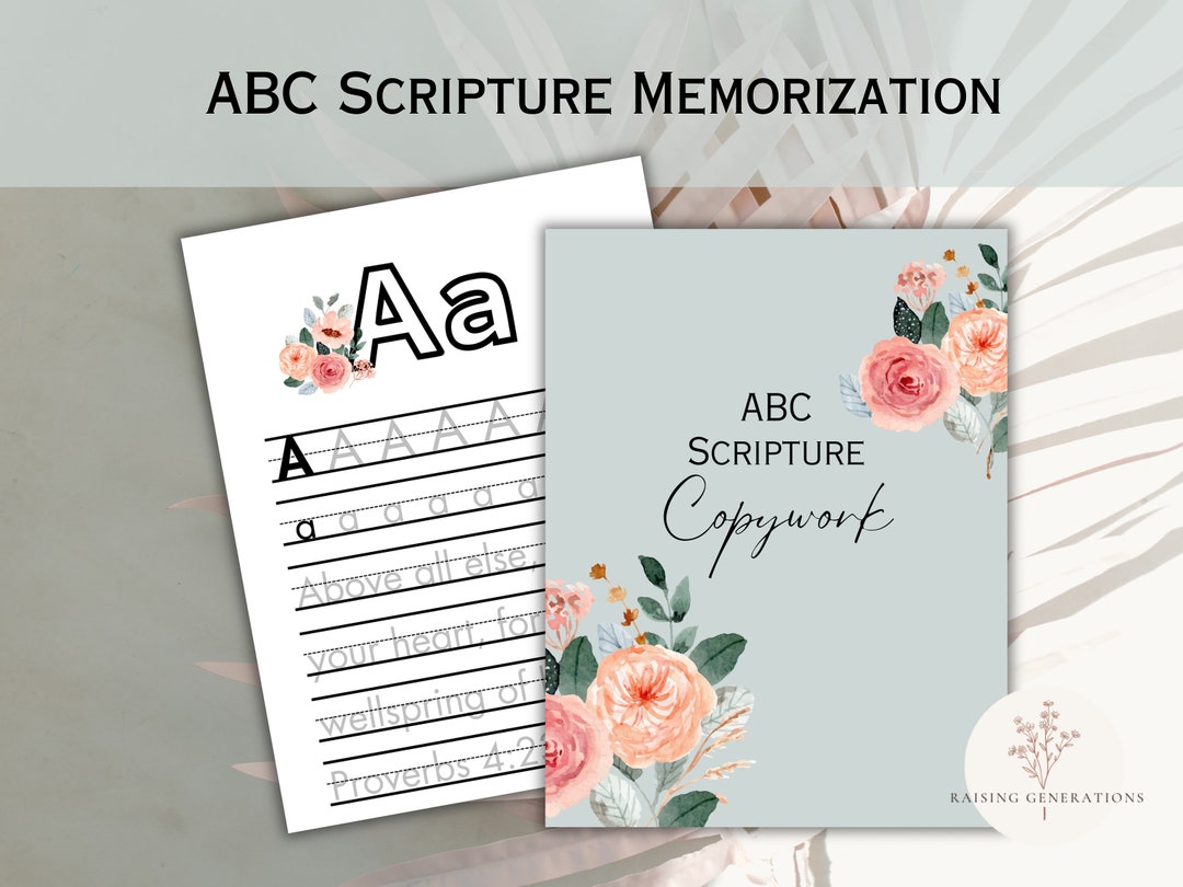 Alphabet Bible Verses ABC Scripture Copywork Printable Handwriting ...