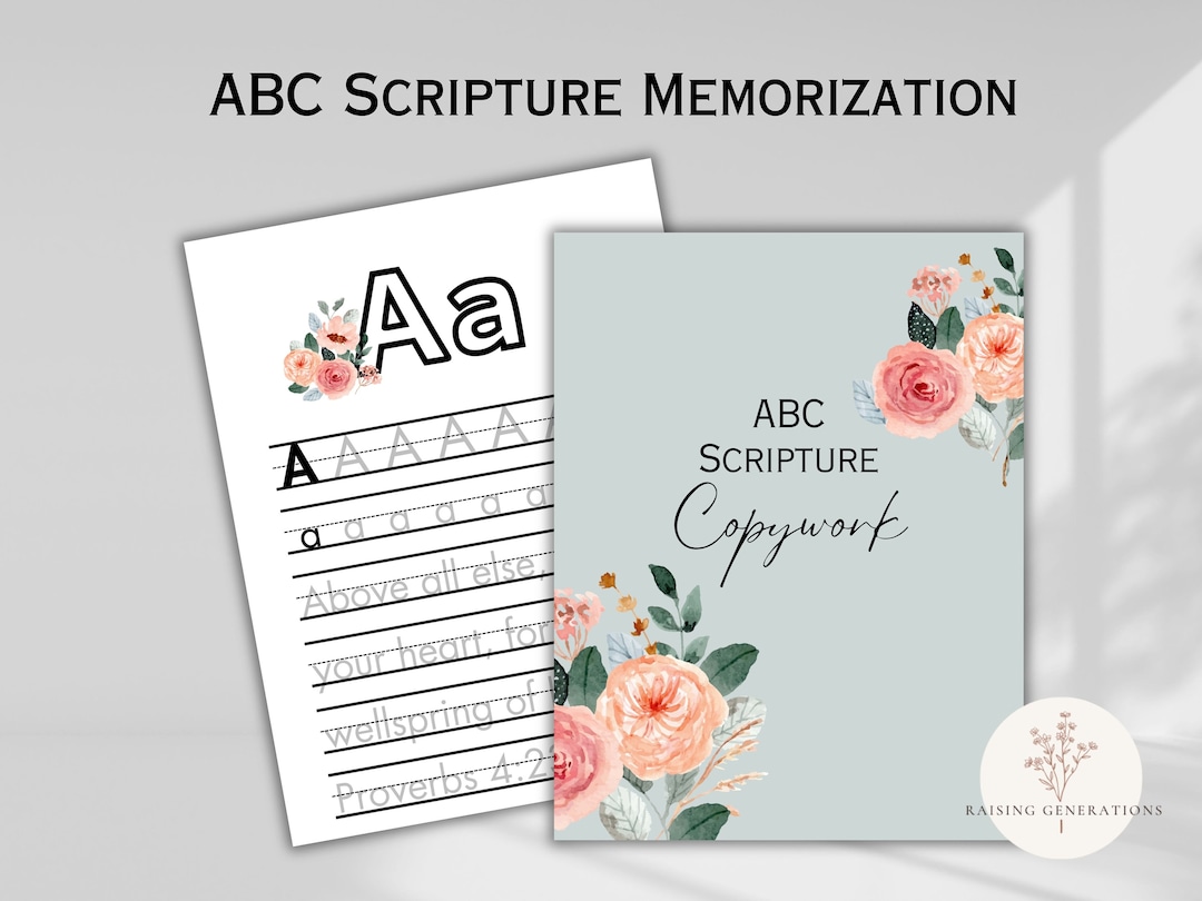 Alphabet Bible Verses | ABC Scripture Copywork | Printable Handwriting ...