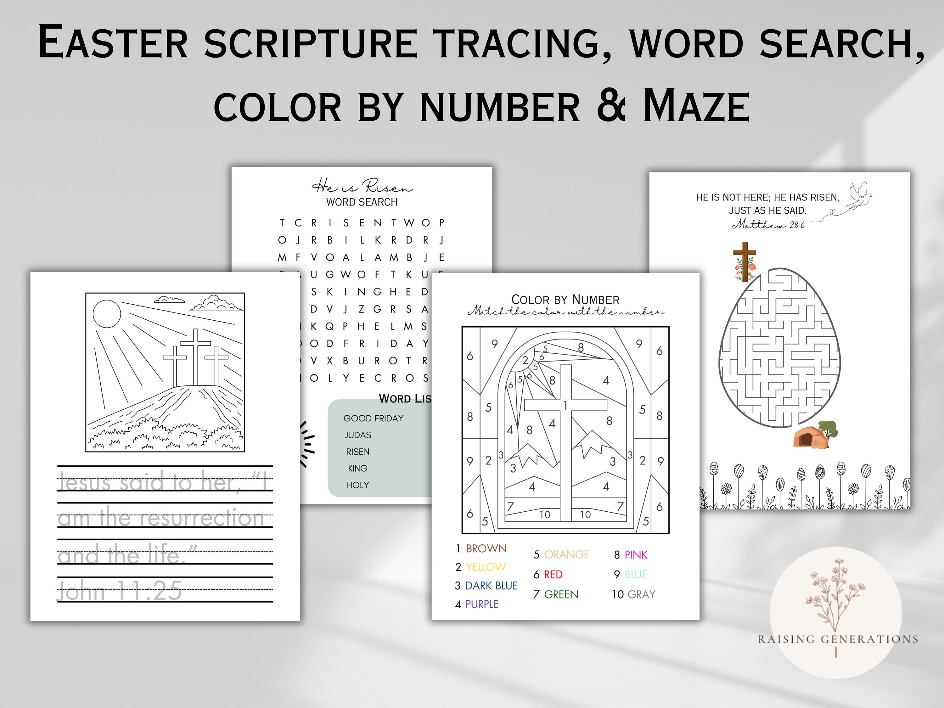 Printable Christian Easter Games for Kids, Children Sunday School ...