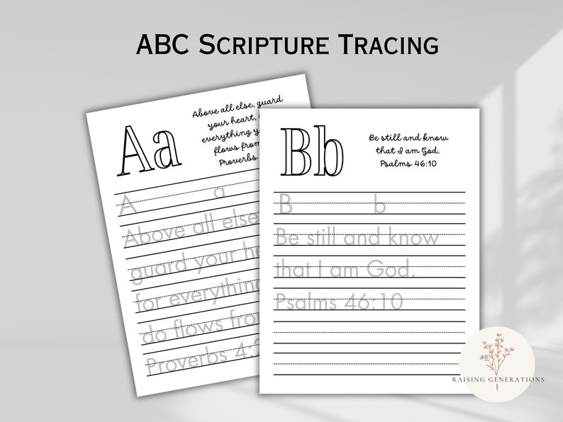 Printable ABC Tracing Bundle Scripture Alphabet Tracing Worksheets ...
