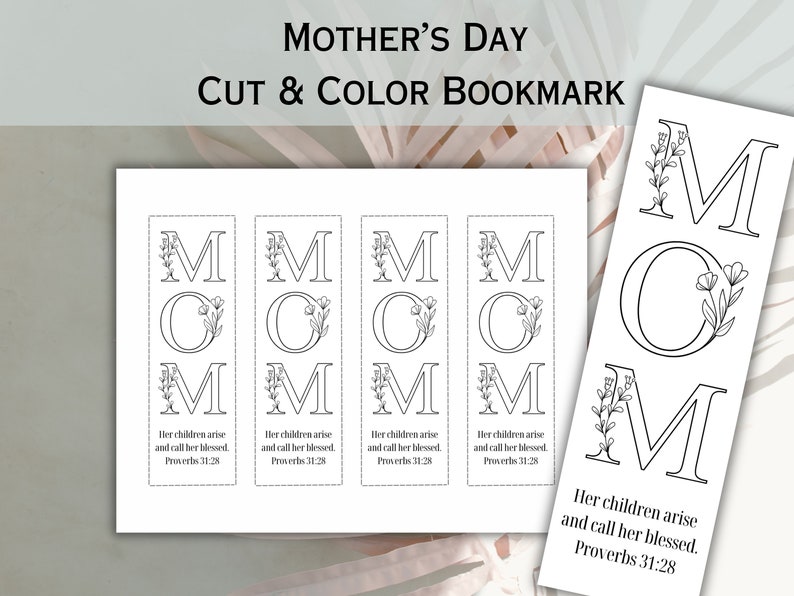 Christian Mothers Day Floral Bookmark Church Gift Tag for Mothers ...