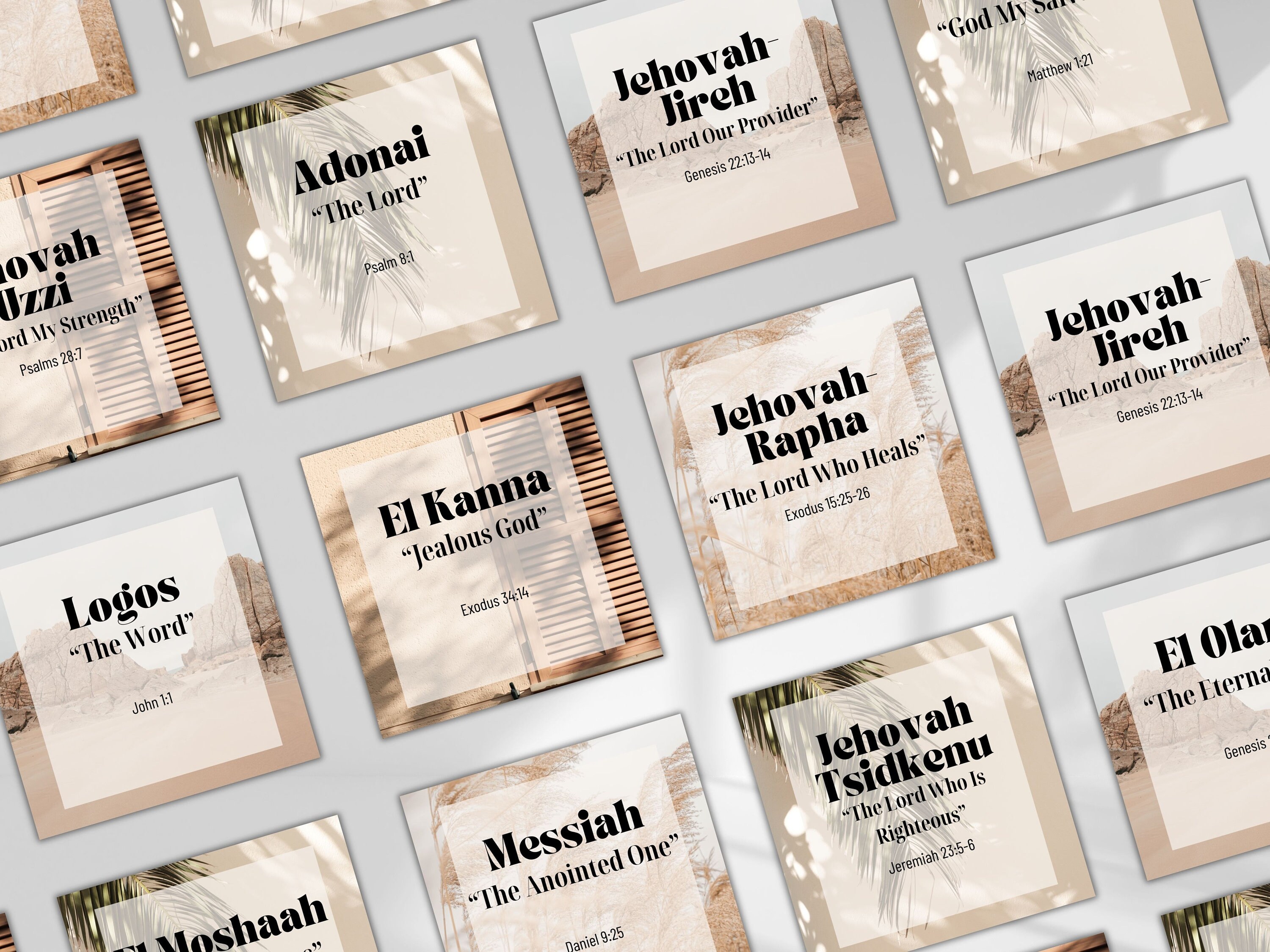 Names of God Christian Cards for Bible Study Tools Printable Names of ...