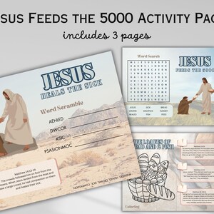 Jesus Feeds the 5000 Activity Pages Printable Sunday School Craft About ...