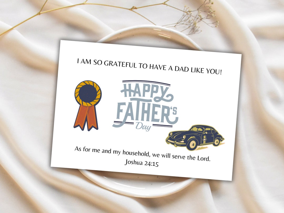 Christian Fathers Day Card Printable Bible Verse Church Gift for ...